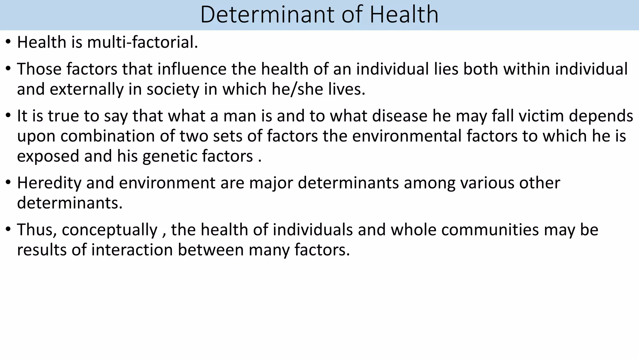 Health Determinant and Factors affecting Health.pptx