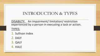 Disability indicators ppt | PPTX