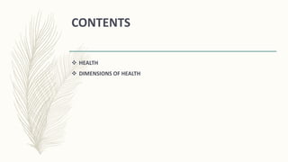 Health & Dimensions of Health | PPTX