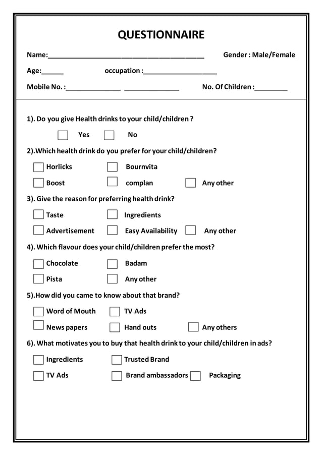 QUESTIONNAIRE OF THE INFLUENCE OF ADVERTISEMENT ON CONSUMER CHOICE OF ...