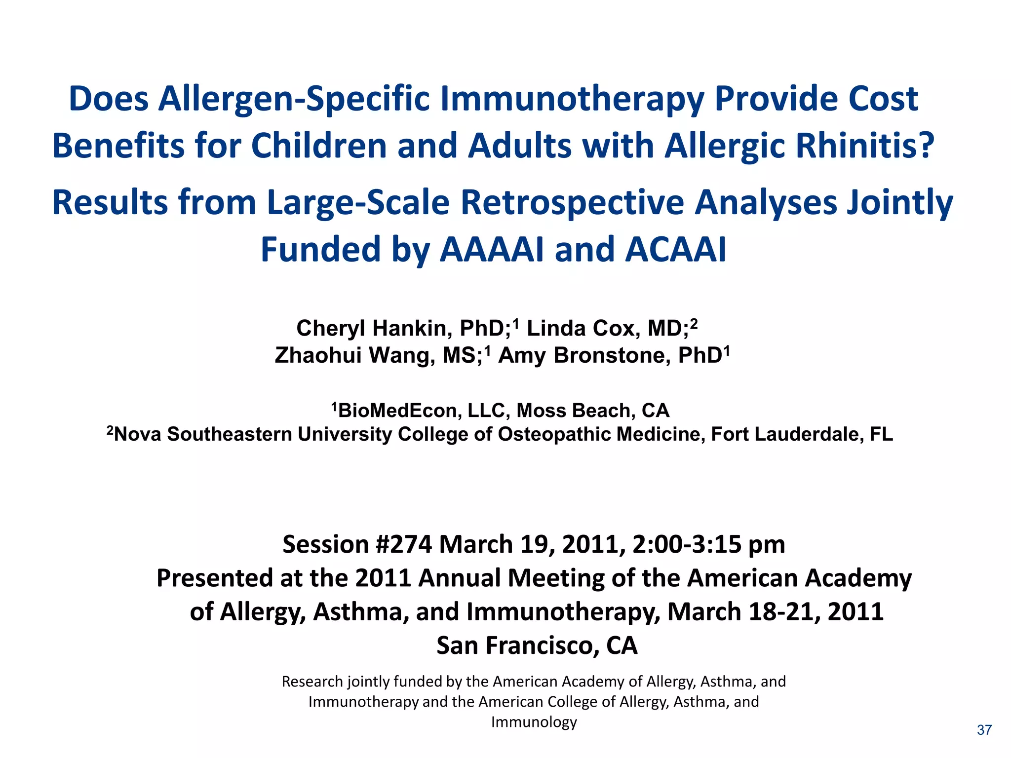 Subcutaneous Immunotherapy: Is it Worth a Shot? Cost-effectiveness of ...