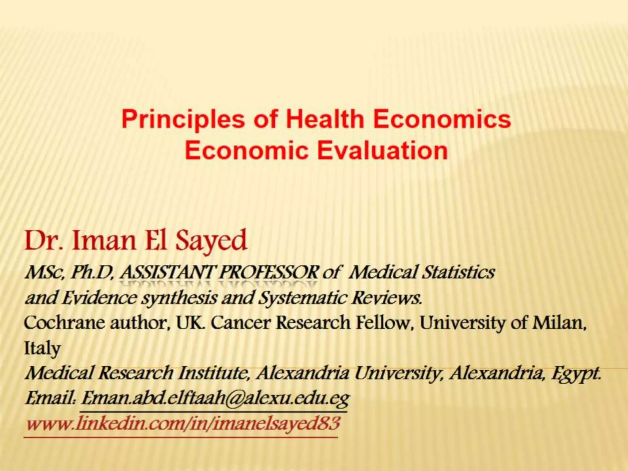Health economics lecture | PPTX
