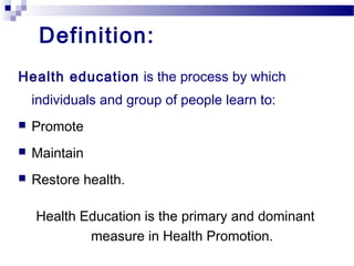 Health Education | PPT