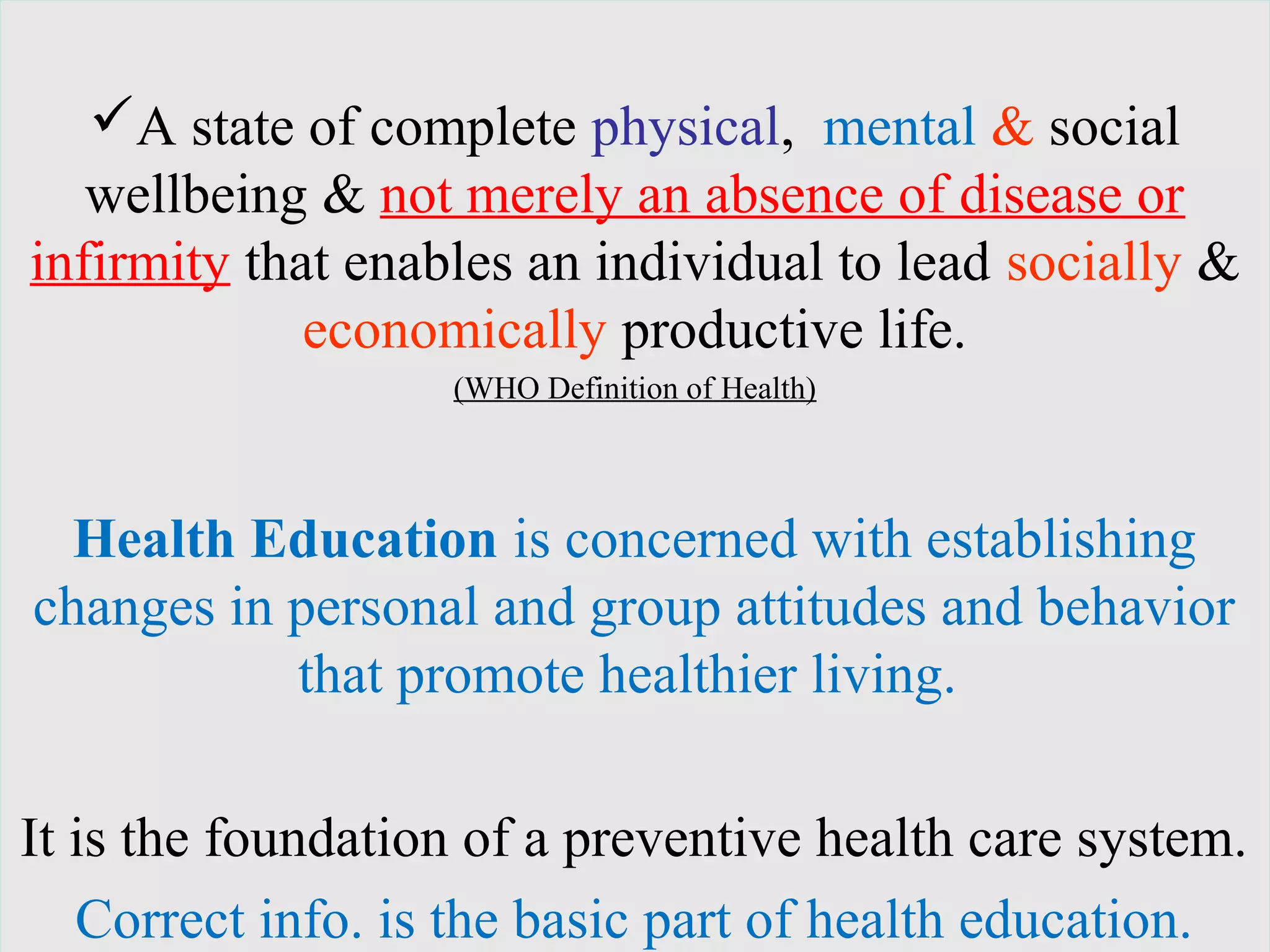Health education, information and communication | PPT