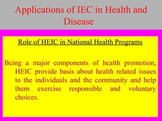 Health education, information and communication | PPT