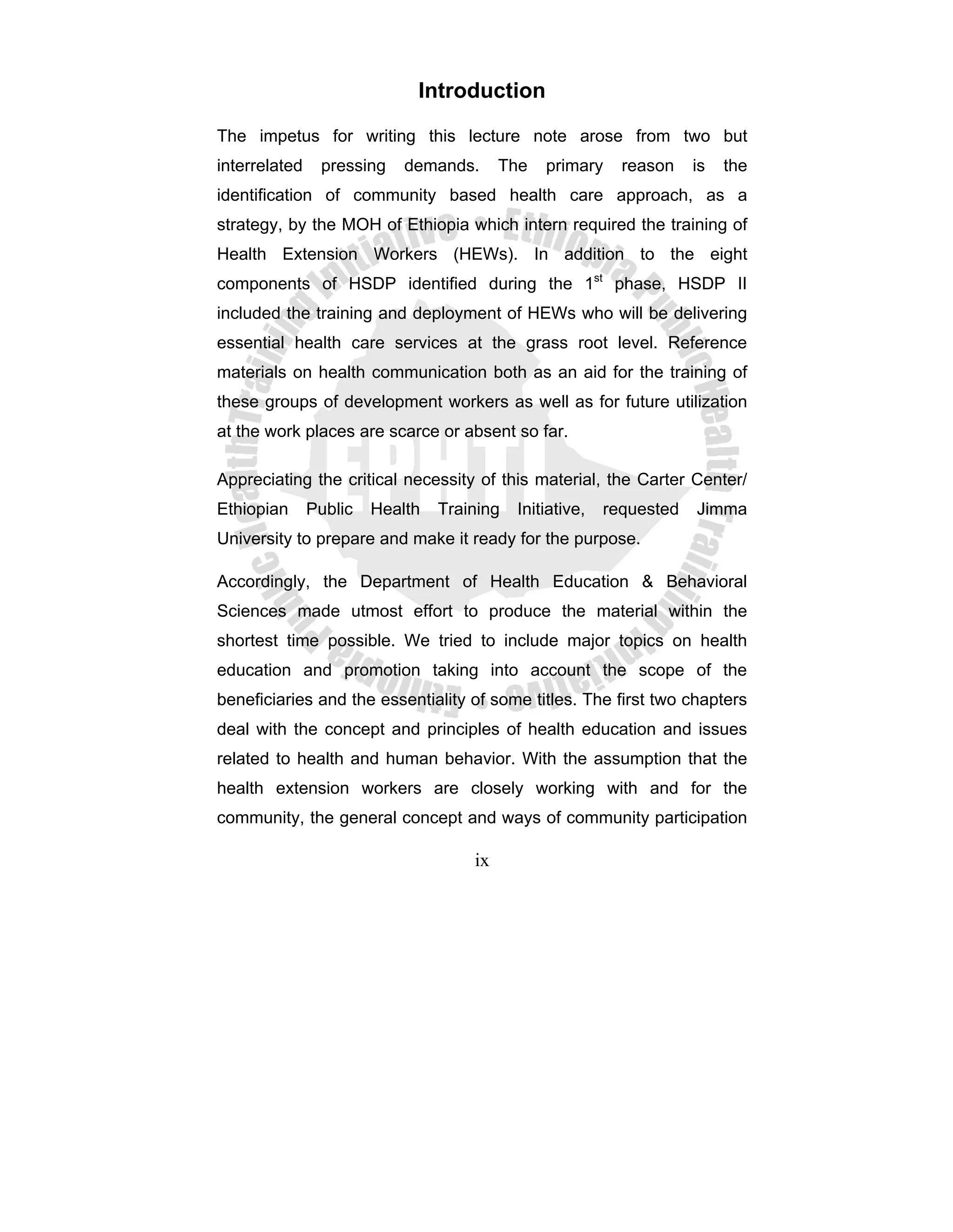 Introduction to Health education | PDF