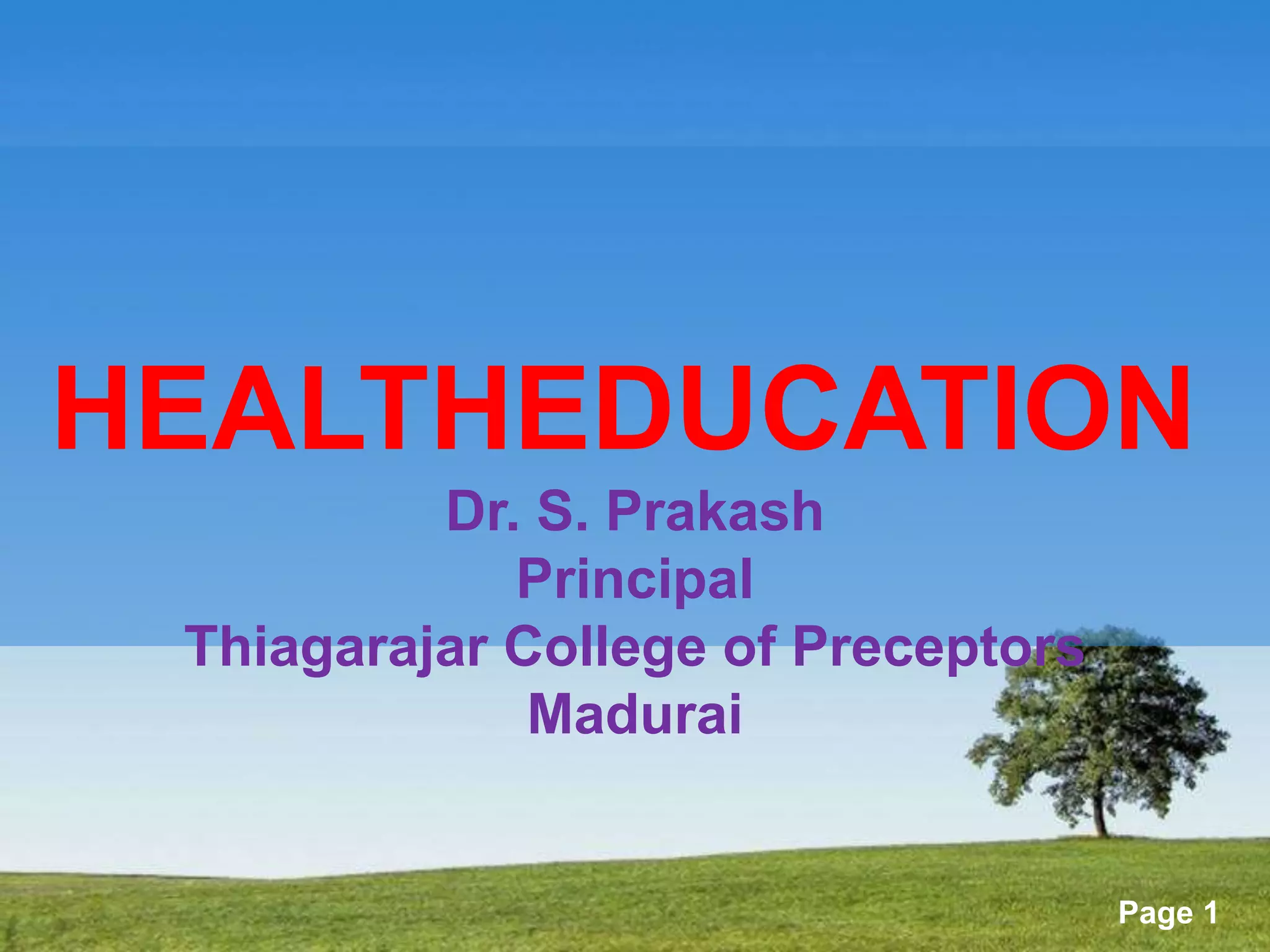 HEALTH EDUCATION | PPT