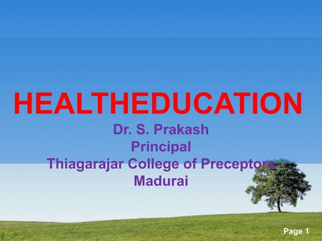 HEALTH EDUCATION | PPT