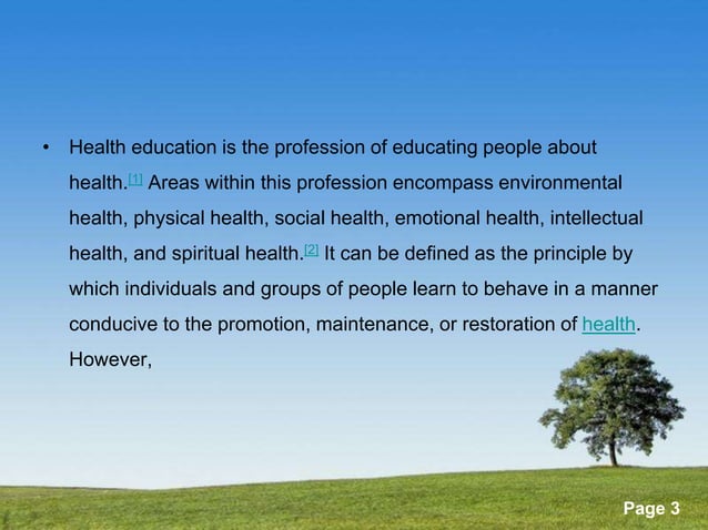 HEALTH EDUCATION | PPT