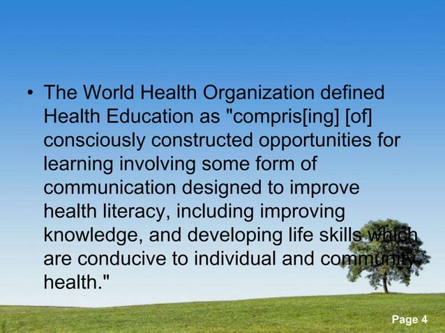 HEALTH EDUCATION | PPT