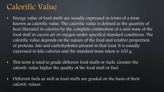 Calorific value and its significance | PPTX