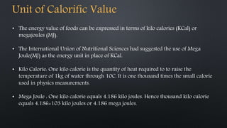 Calorific value and its significance | PPTX