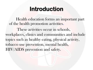 Health Education.ppt. community medicine | PPTX