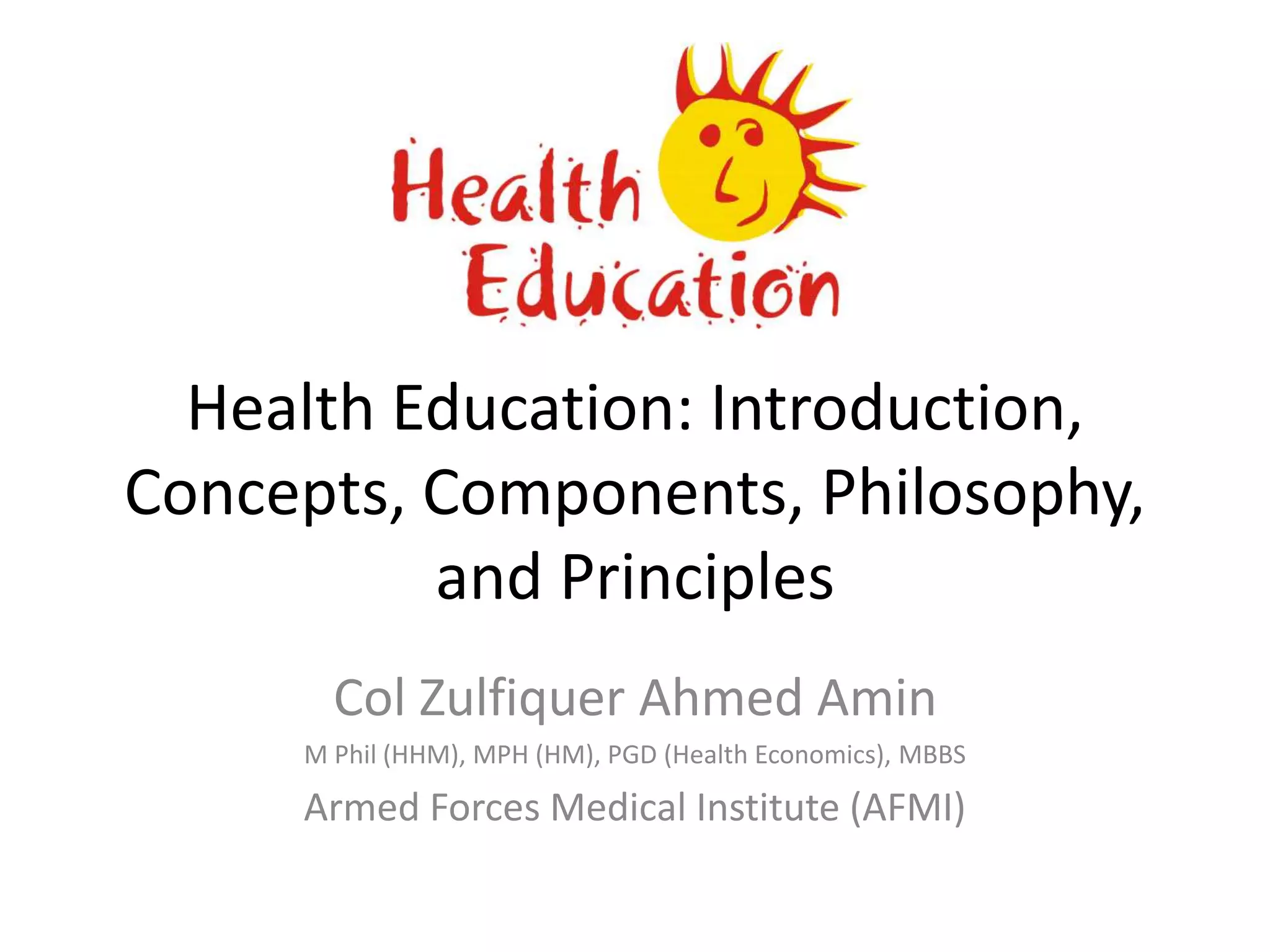 Health Education: Introduction, and Concepts | PPTX