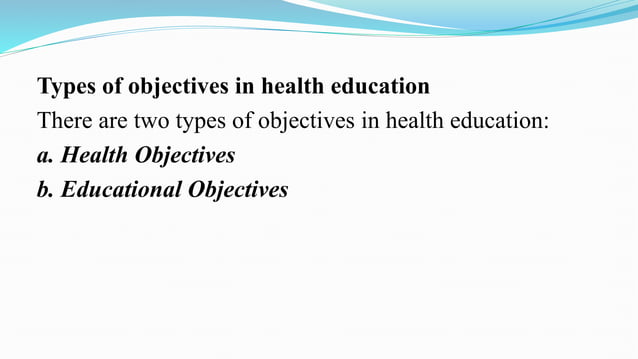 HEALTH EDUCATION Planning, Implementation And Evaluation Of Health ...