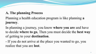 HEALTH EDUCATION Planning, Implementation And Evaluation Of Health ...
