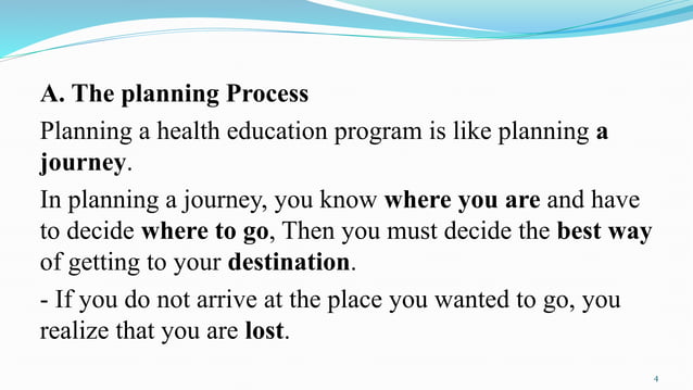 HEALTH EDUCATION Planning, Implementation And Evaluation Of Health ...
