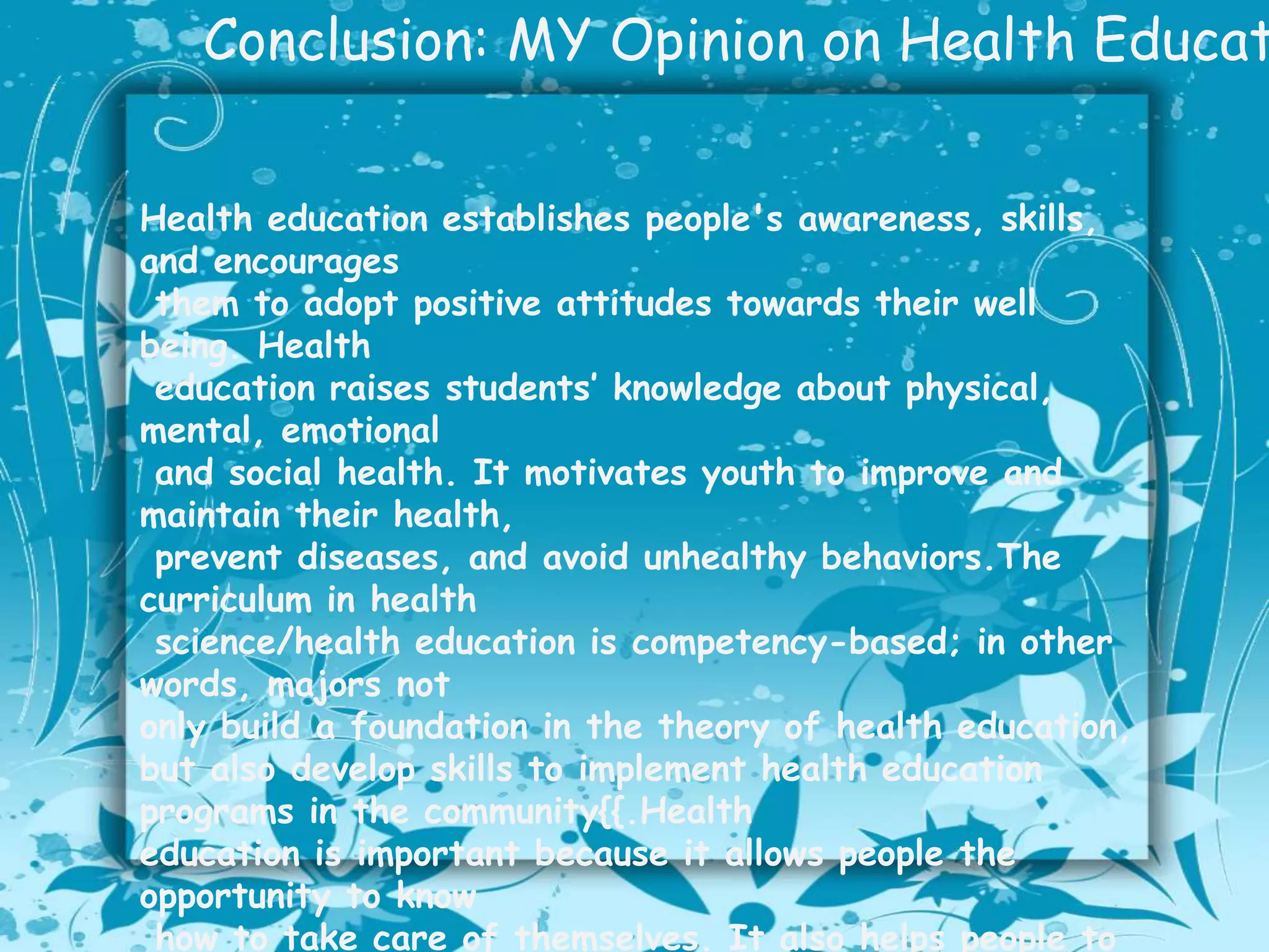 Health education | PPT