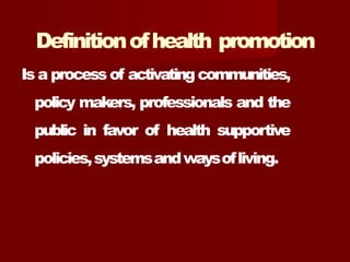 Health education and promotion | PPTX