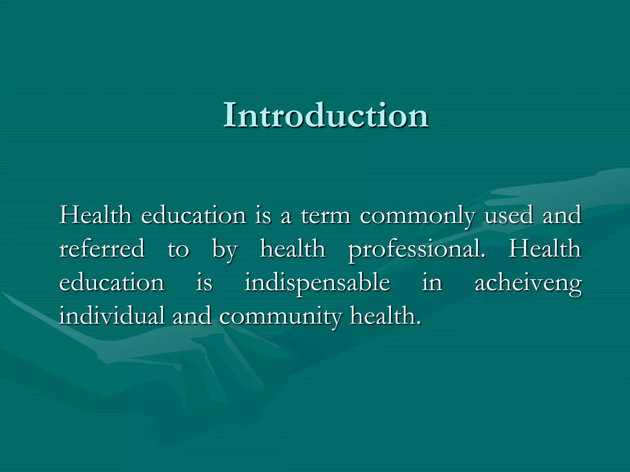 Health education in community health nursing | PPT