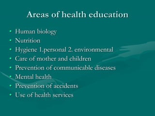 Health education in community health nursing | PPT