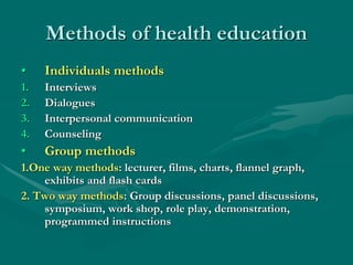 Health education in community health nursing | PPT