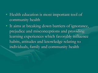 Health education in community health nursing | PPT
