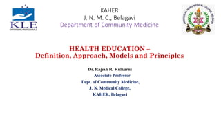 Health Education and various health education models | PPTX