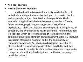 HEALTH EDUCATION Powerpoint PowerPoint ppt | PPT