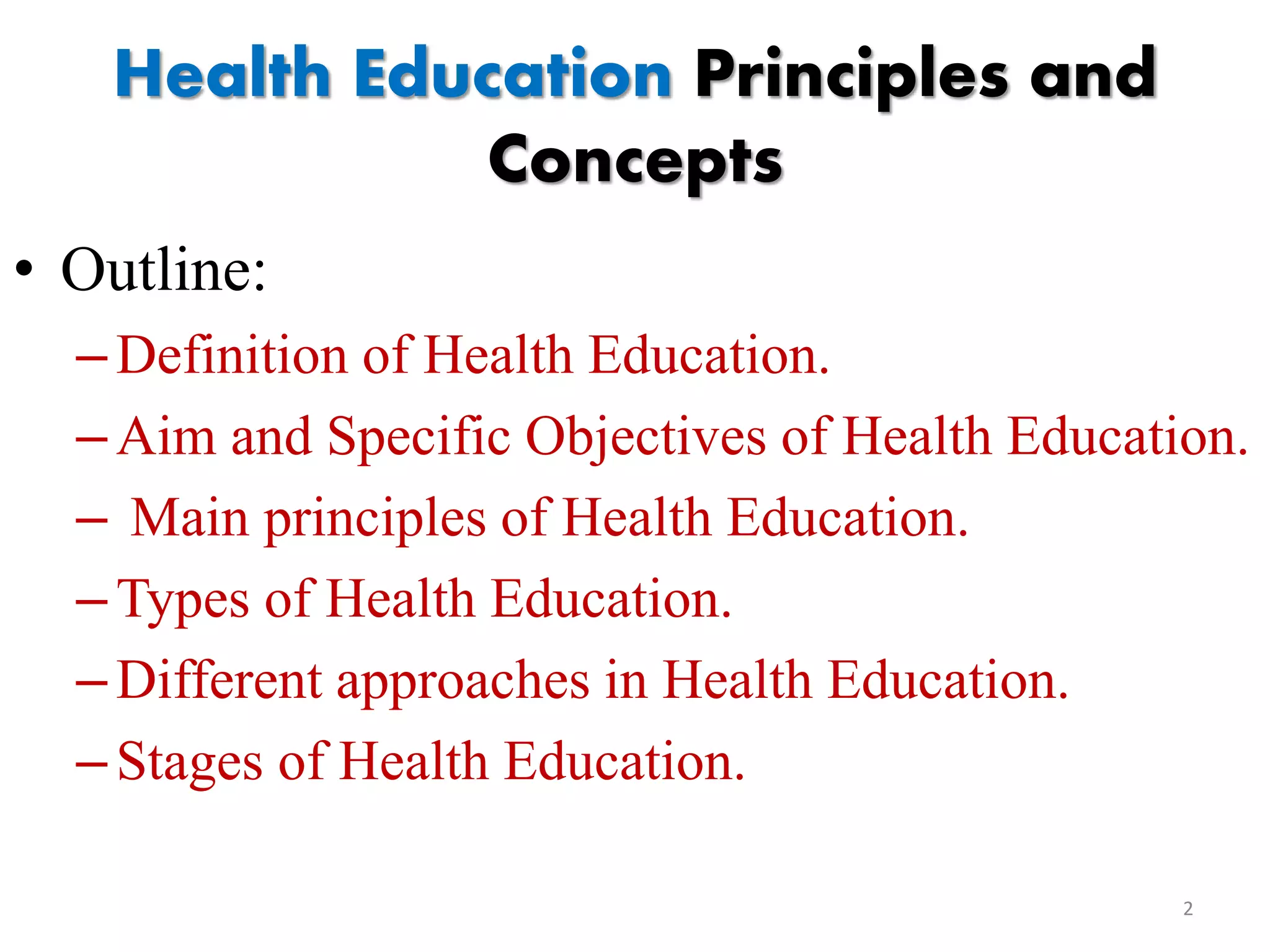 Health education principles and concepts | PPTX