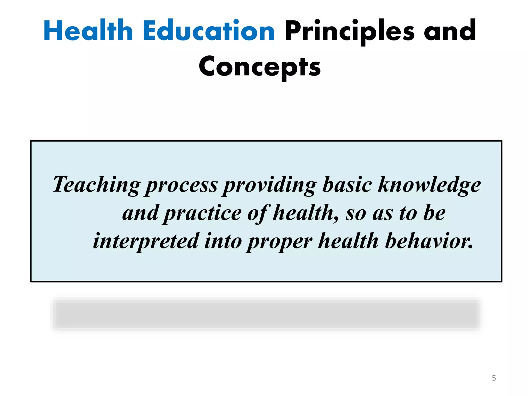 Health education principles and concepts | PPTX
