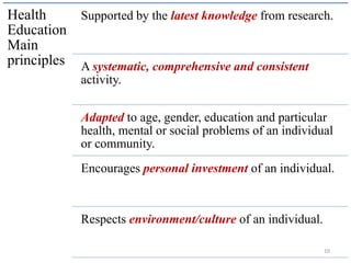 Health education principles and concepts | PPTX