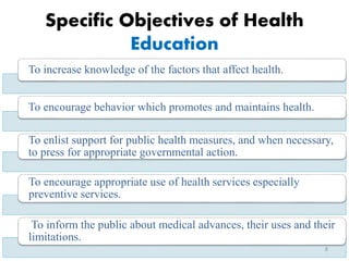 Health education principles and concepts | PPTX