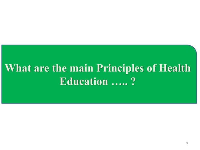 Health education principles and concepts | PPTX