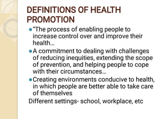HEALTH EDUCATION and PROMOTION IN NURSING | PDF