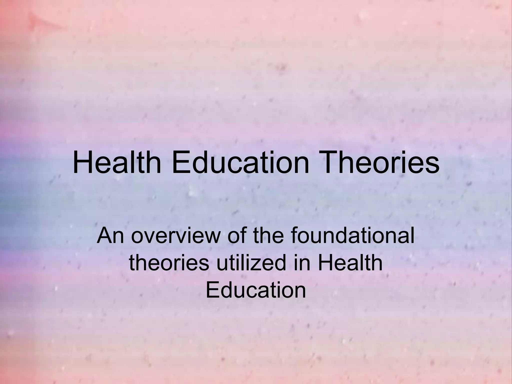 Health education theories | PPT