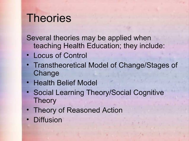 Health education theories | PPT