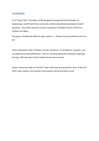 Health education report | DOCX