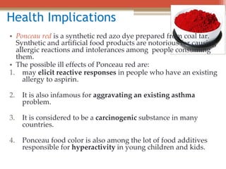 Health effects of colour additives | PPTX | Digestive Disorders ...