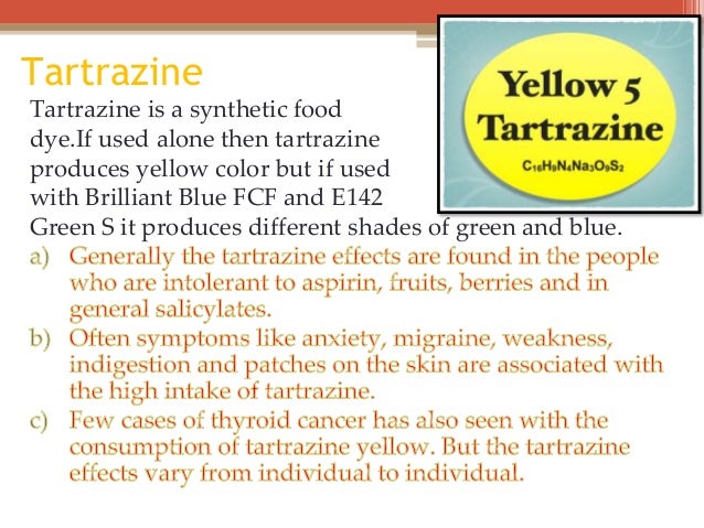 Health effects of colour additives