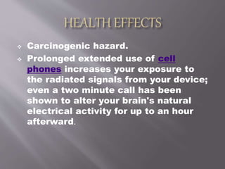 Health effects of mobile phones | PPTX