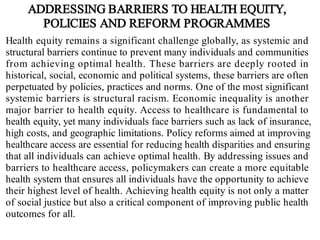 Health Equity and Health Disparities Explained | PDF