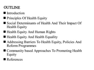 Health Equity and Health Disparities Explained | PDF