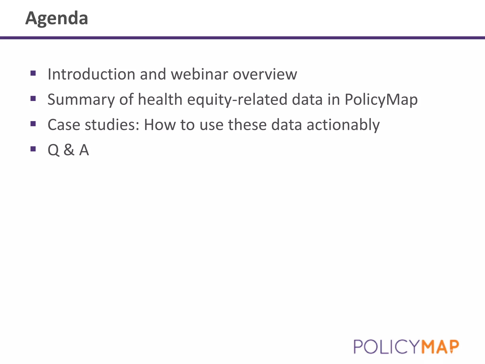 Health equity through data and mapping on PolicyMap | PPT