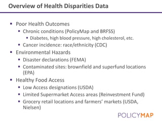 Health equity through data and mapping on PolicyMap | PPT