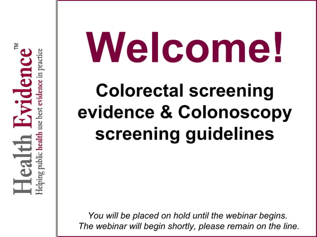 Colorectal screening evidence & colonoscopy screening guidelines | PPT ...
