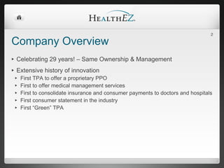HealthEZ employer sales presentation | PPT