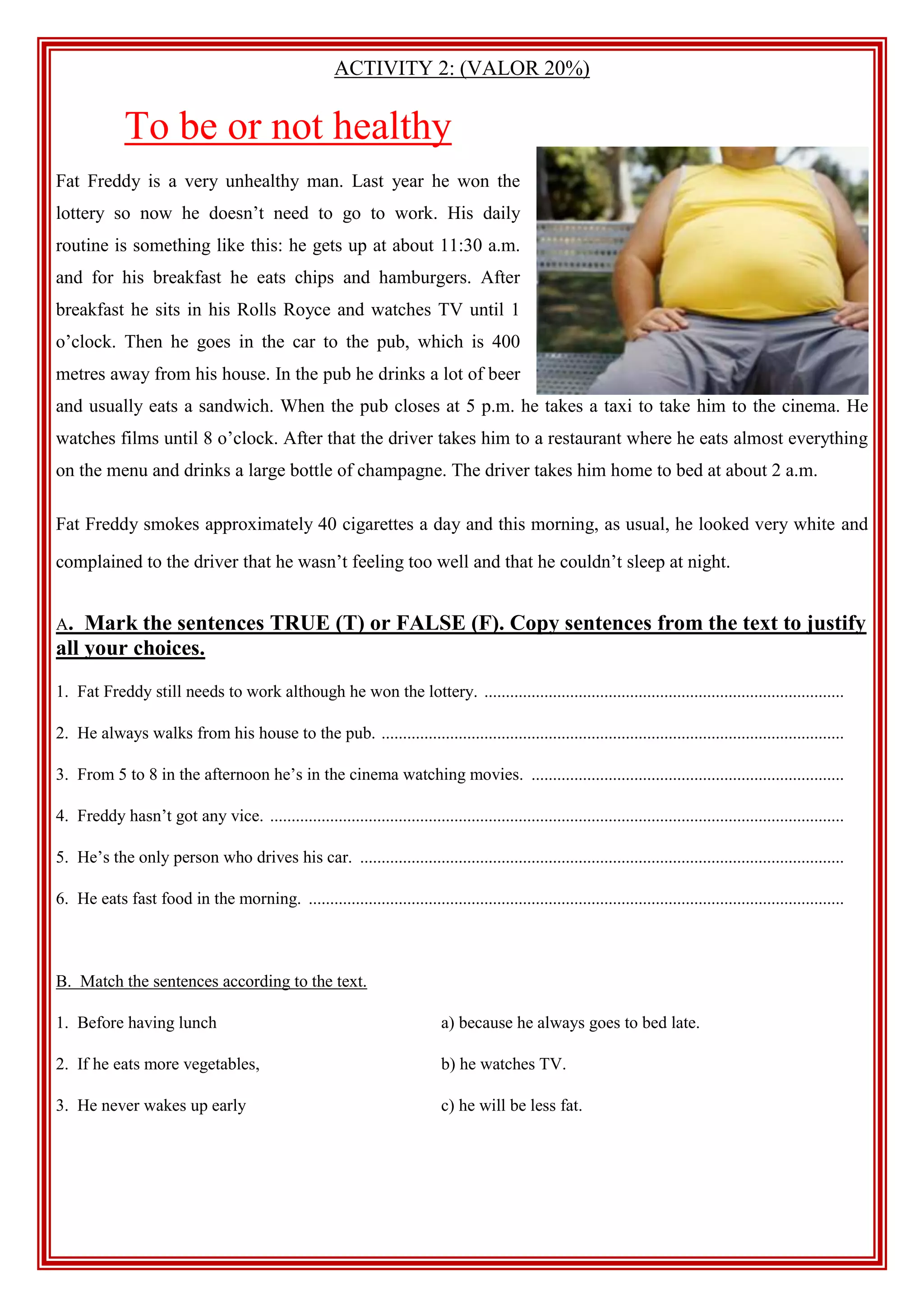 Health facts module reading with-answer key | DOCX