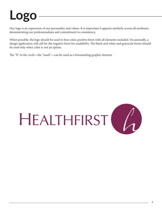 Healthfirst brandguide example | PDF