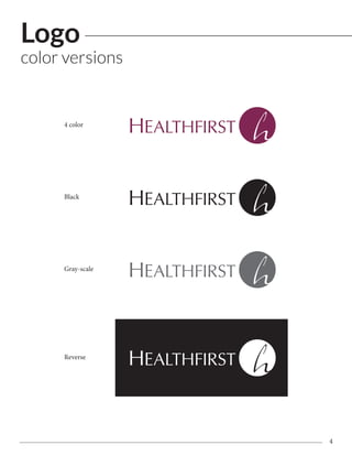 Healthfirst brandguide example | PDF